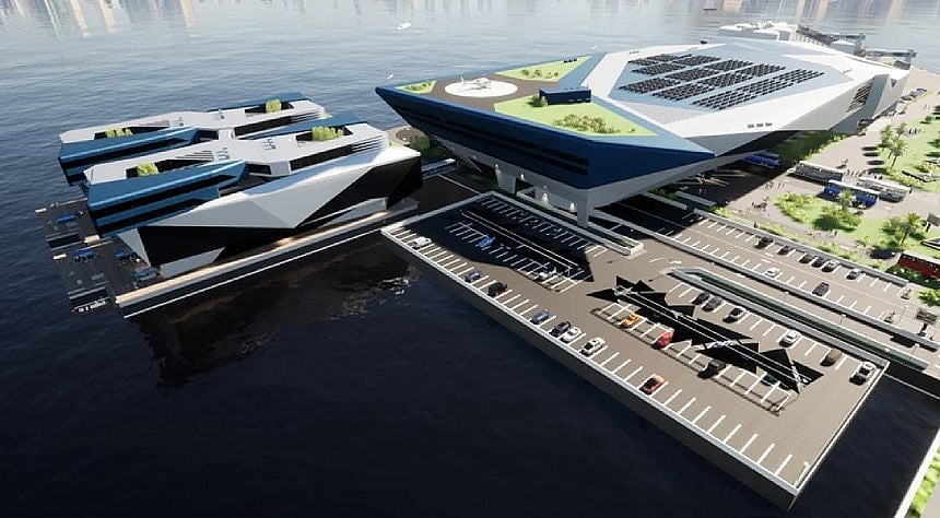 Finnish engineering firm unveils floating cruise terminal designs