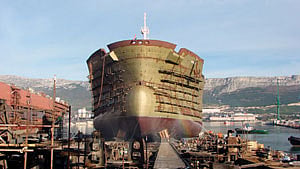 Launching of P-MAX tanker at Brodosplit