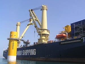 Jumbo installs first transition pieces for offshore wind farm