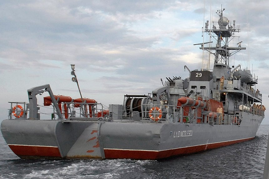 Romanian Navy ship damaged by mine in Black Sea