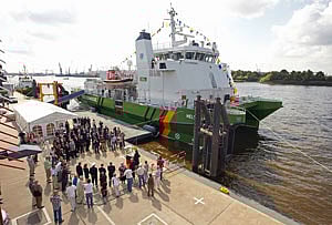 Launching of SWATH German customs vessel