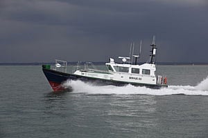 New workboat for Fredericia on trials at Cowes