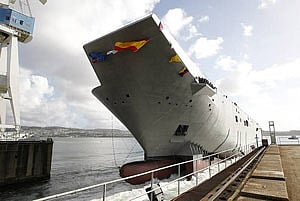 Australia’s LHD01 hull launched in Spain
