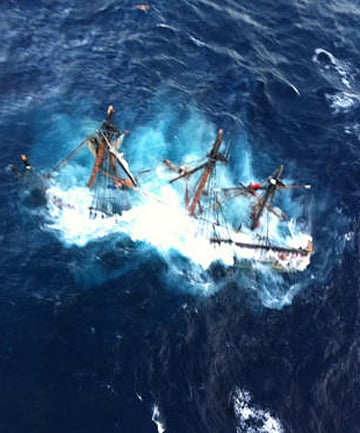HMS ‘Bounty’ wrecked in Hurricane Sandy