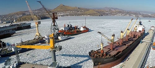World’s largest containership calls at Slavyanka
