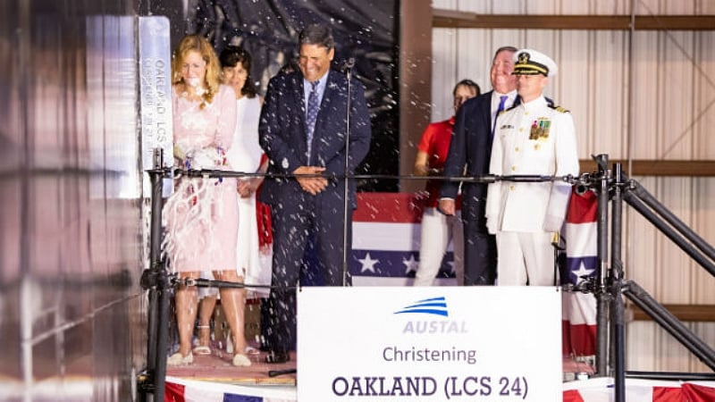 US Navy christens littoral combat ship Oakland