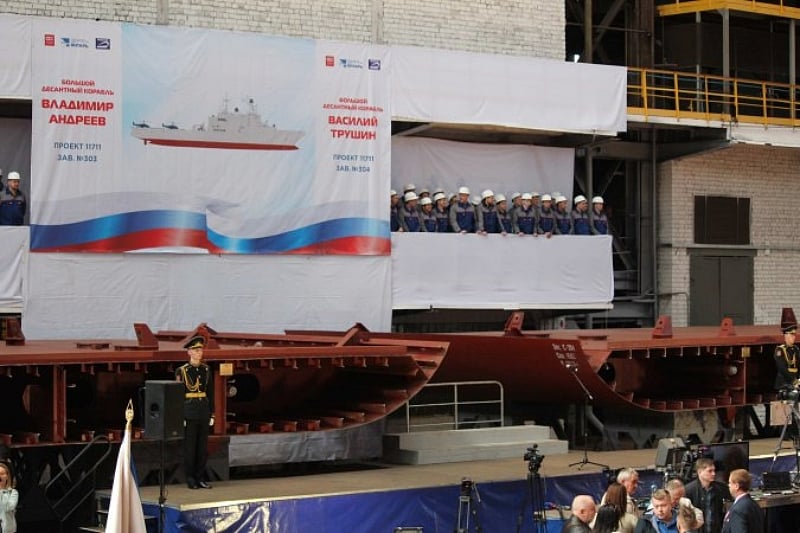 Keels laid for Russian Navy’s final two Project 11711 landing ships