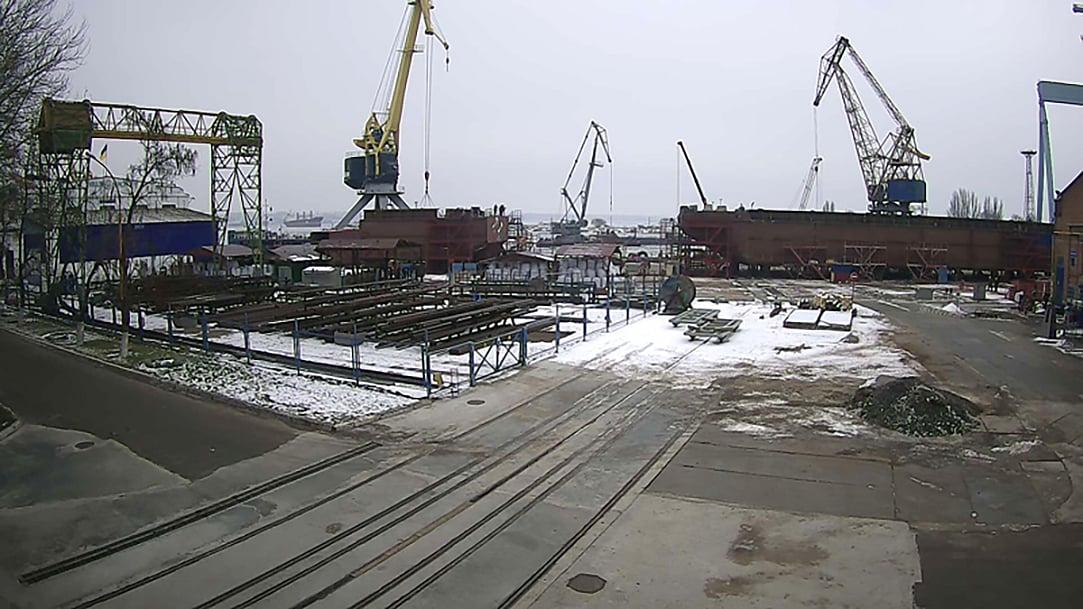 Slipway rails constructed at Nibulon shipyard