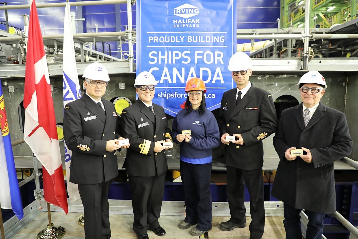 Irving Shipbuilding lays keel of third Harry DeWolf-class patrol vessel