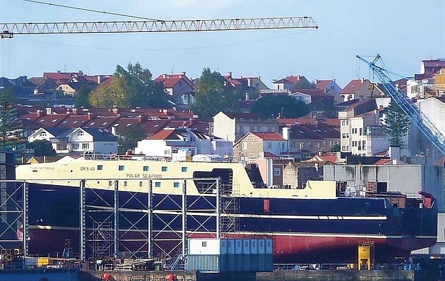 Freire floats out freezer trawler for Polar Seafood