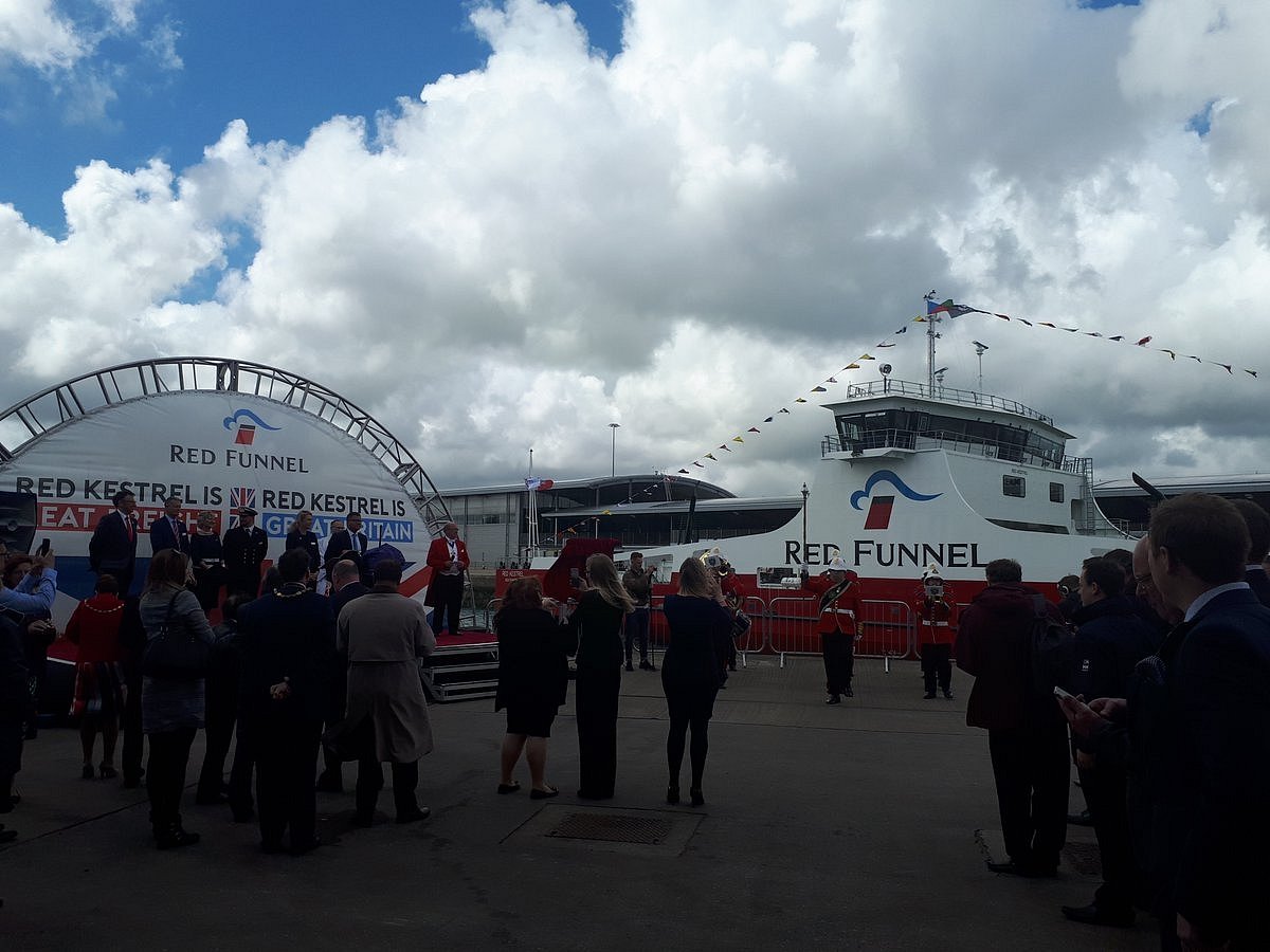 Red Funnel christens first freight-only Ro-Ro