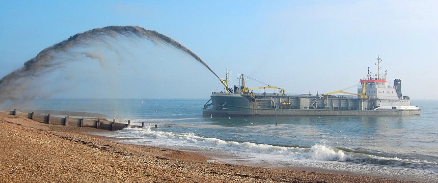 Coastal protection works begin at UK’s Hayling Island