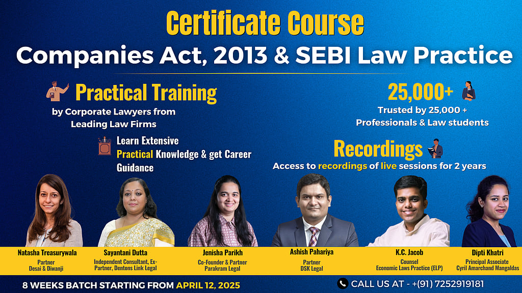 Course on Companies Act, 2013 and SEBI Law Practice by Bettering Results