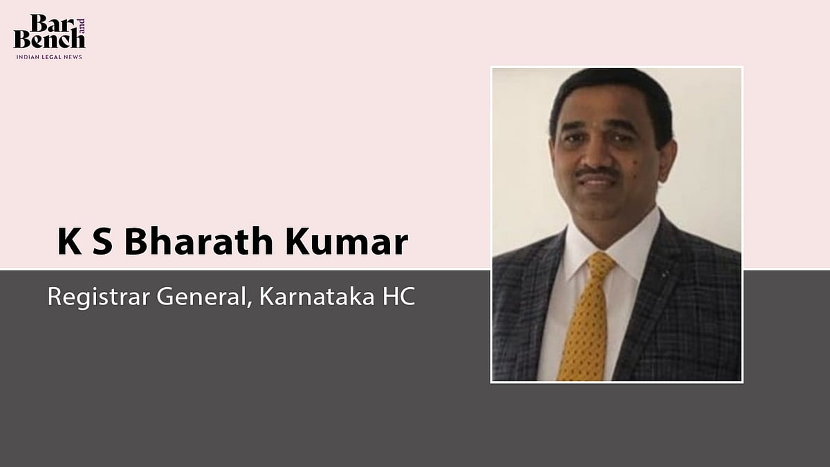 District Judge Bharath Kumar appointed as Registrar General of Karnataka HC