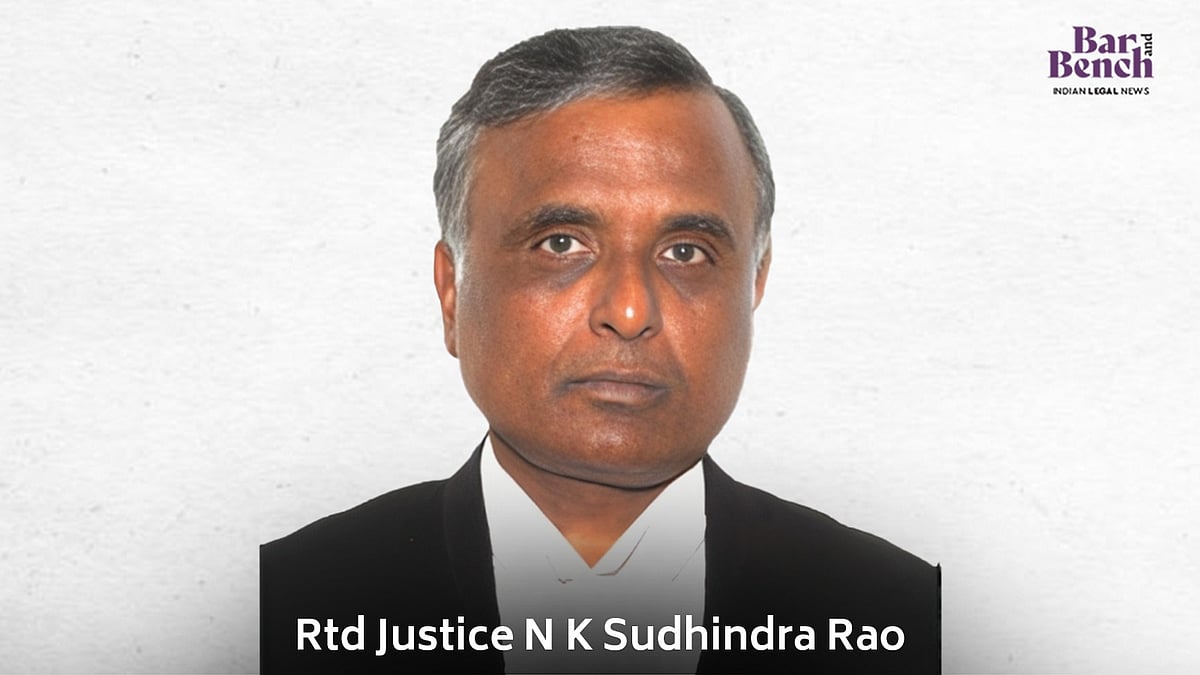 Justice N K Sudhindra rao has been appointed has Chairman of the state ...