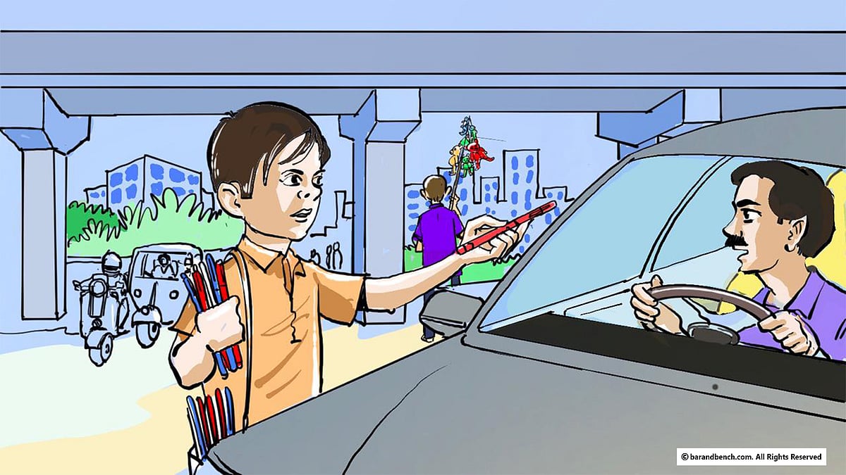 Survey on children selling things at traffic signals is not to ...