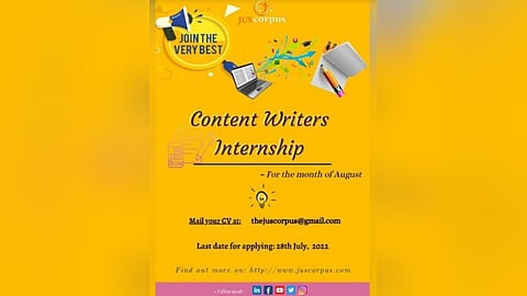 Internship Opportunity at Jus Corpus Law Journal (Apply by 28 Jul)