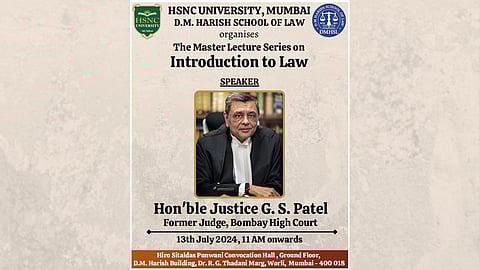 Justice G.S. Patel to Deliver a Master Lecture on ‘Introduction to Law ...