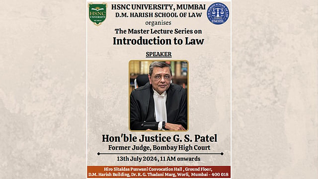 Justice G.S. Patel to Deliver a Master Lecture on ‘Introduction to Law ...