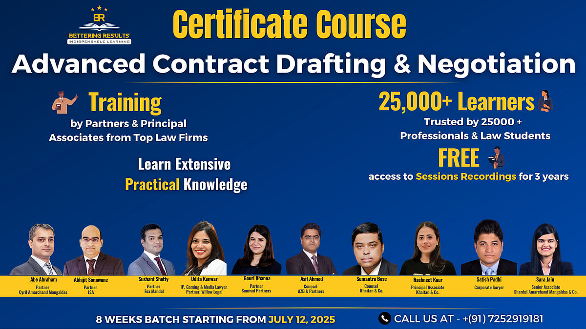 Learn Advanced Contract Drafting and Negotiation from Top Law Firm Partners: Register Now!