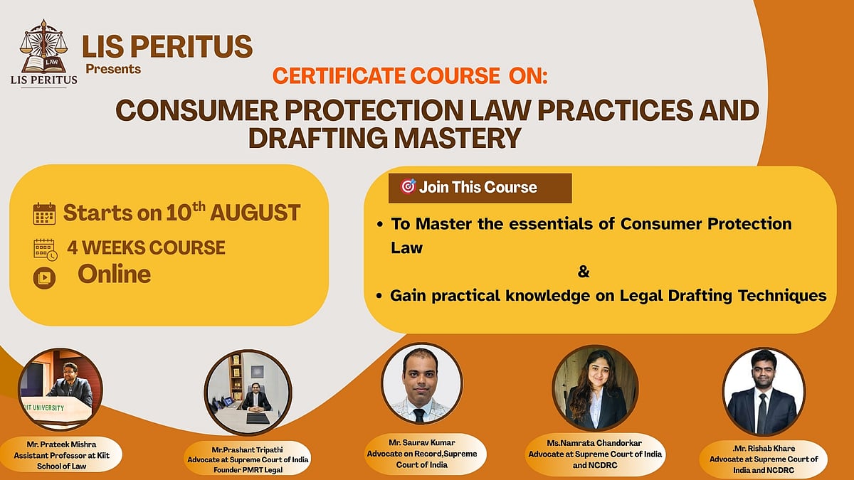Certificate Course on Consumer Protection Law Practices and Drafting ...