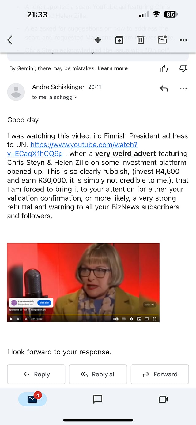 Scam Alert - Banxso clone using BizNews name to scam the unwary.