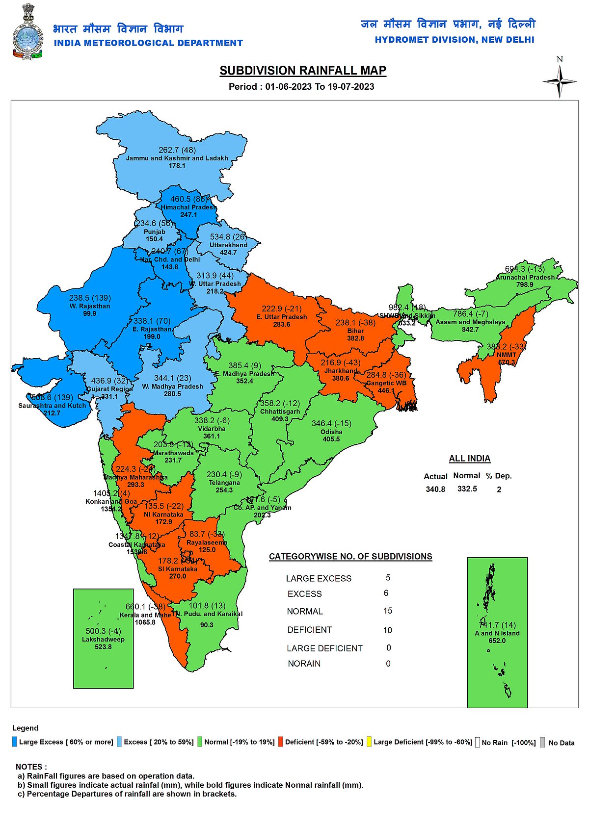 Monsoon 2023 So Far: Here Are The Regions Which Have Received The ...