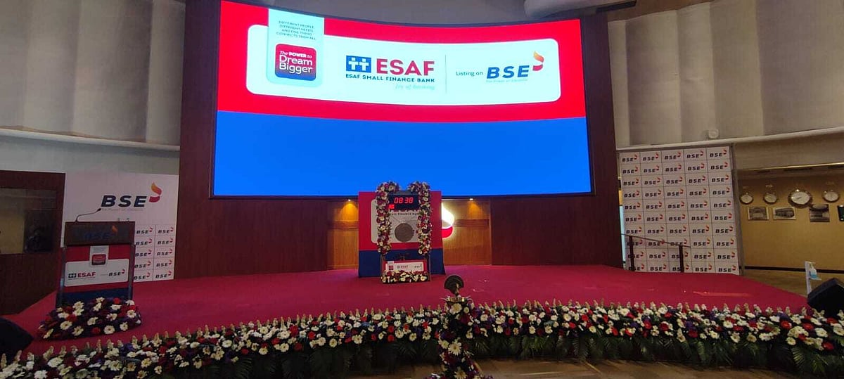 ESAF Small Finance Bank Shares Debut At Nearly 20% Premium Over IPO Price