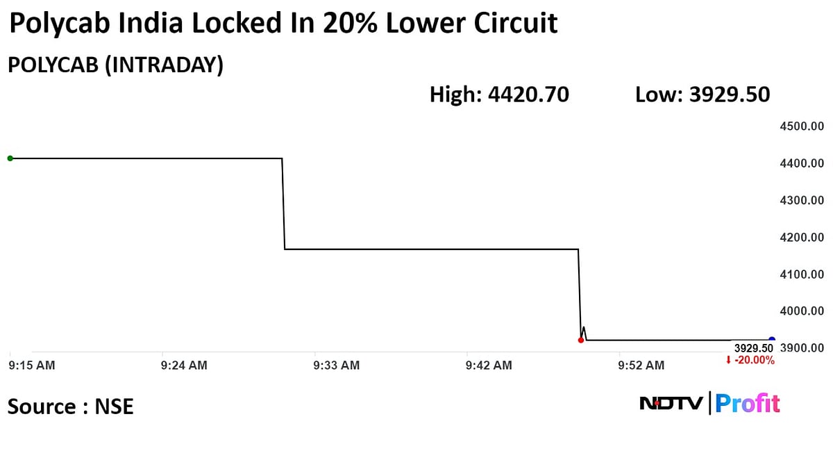 Polycab Shares Locked In 20% Lower Circuit After Tax Raids