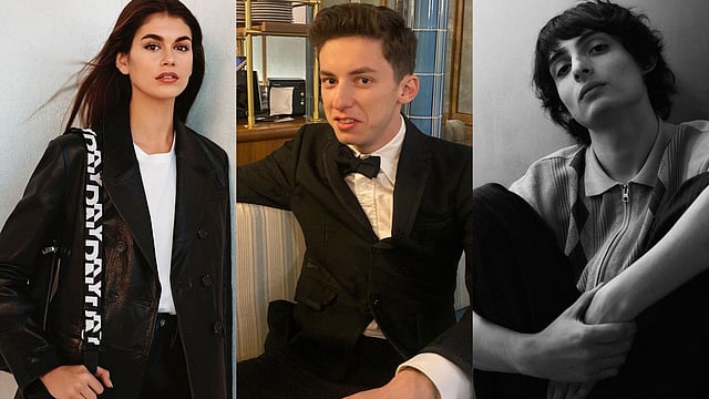 Andrew Barth Feldman, Finn Wolfhard, and Kaia Gerber onboard SNL 1975