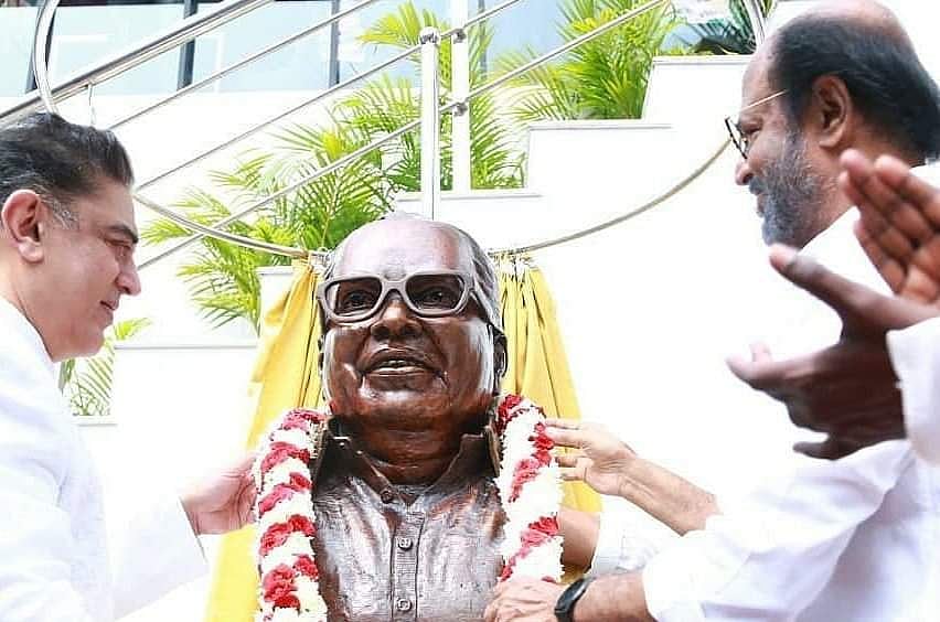 Kamal Haasan, Rajinikanth unveil K Balachander's statue