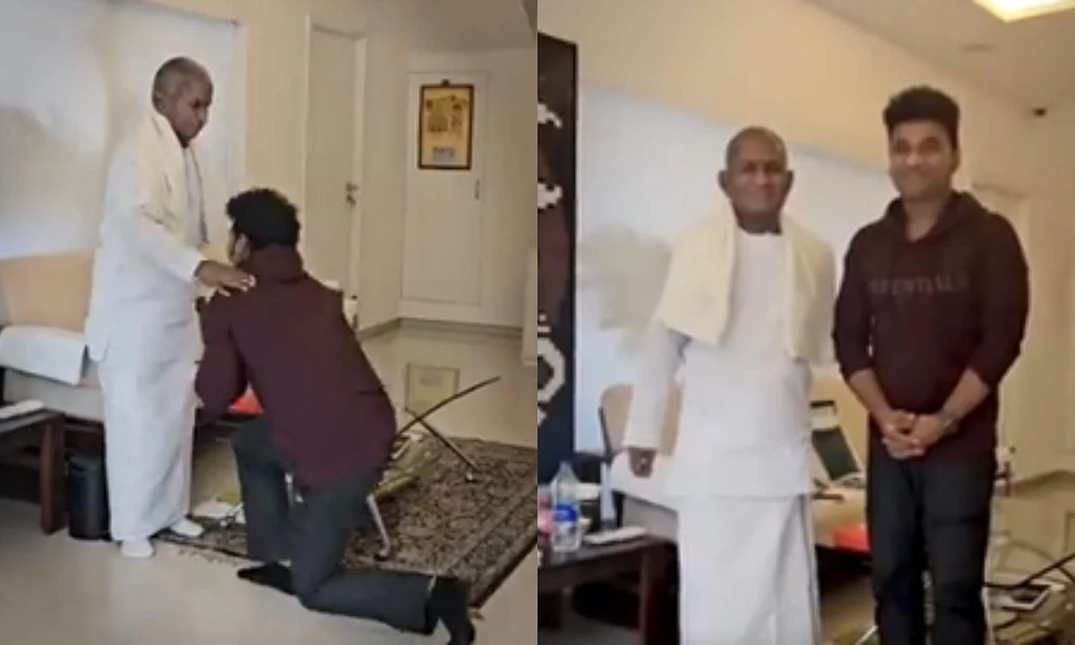 Devi Sri Prasad Gets Ilayarajas Blessings After Winning National Award