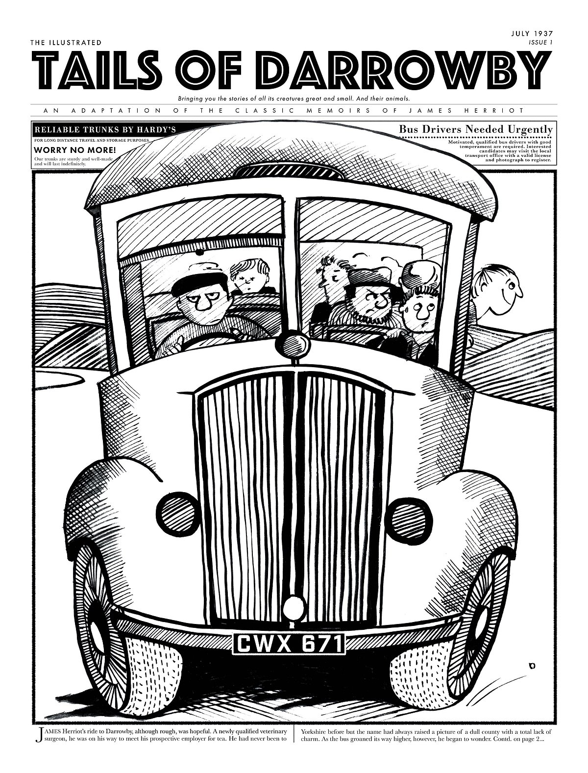 The Illustrated Tails of Darrowby - Newspaper Cover