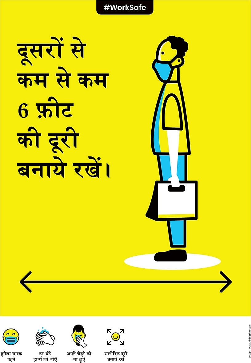 Corona Safe Work Spaces - Download Posters by NH1 Design