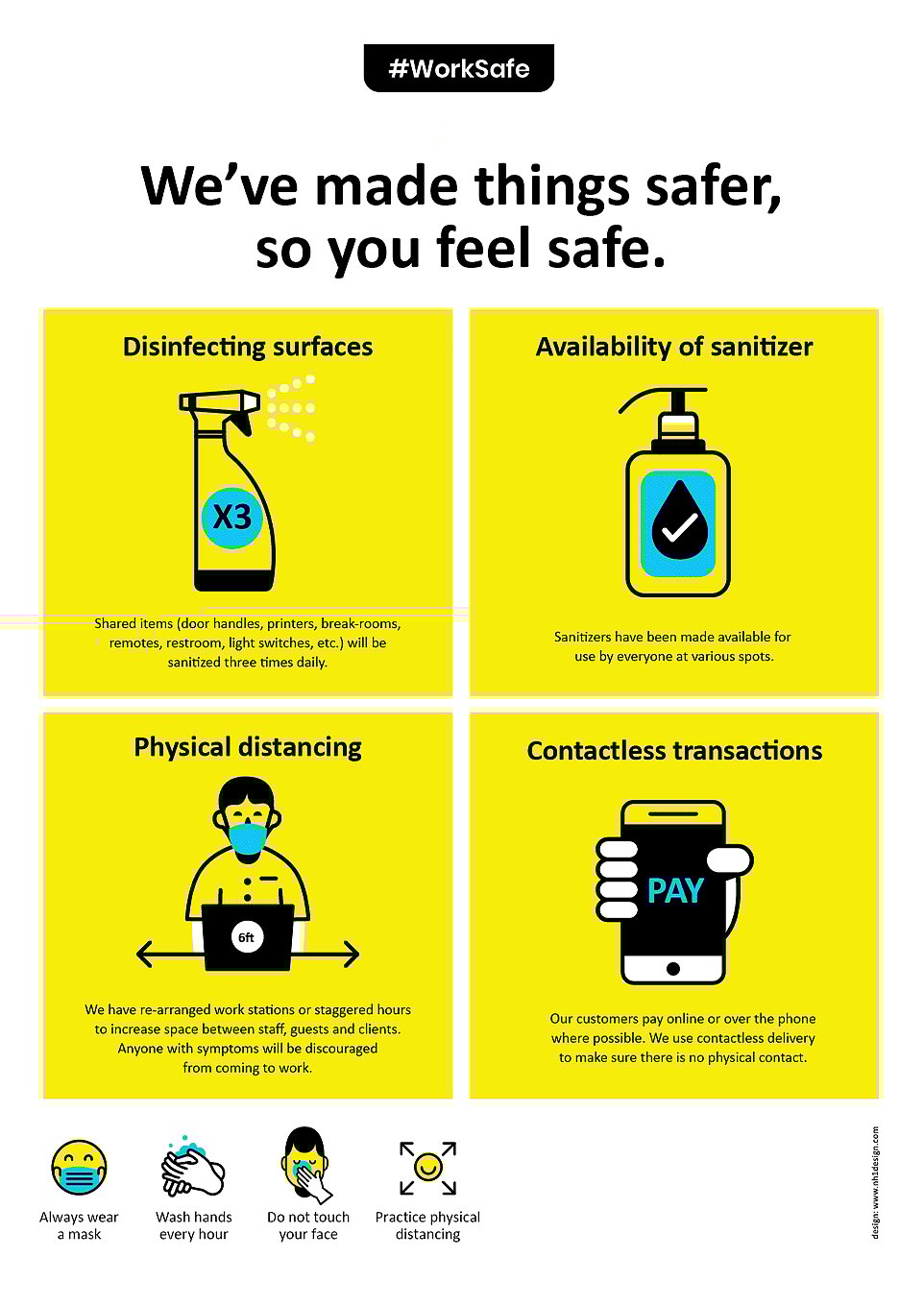 Corona Safe Work Spaces - Download Posters by NH1 Design