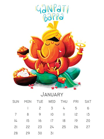 Giving Indian Gods a New Expression in the Calendar