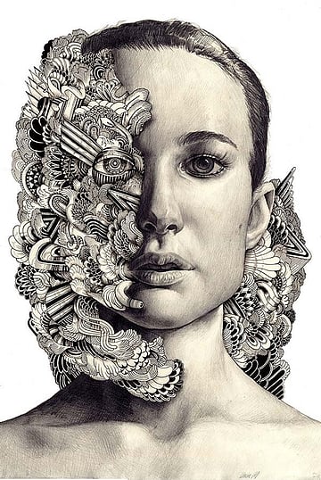 The Union of Pencil & Pen to Create Surreal Illustrations