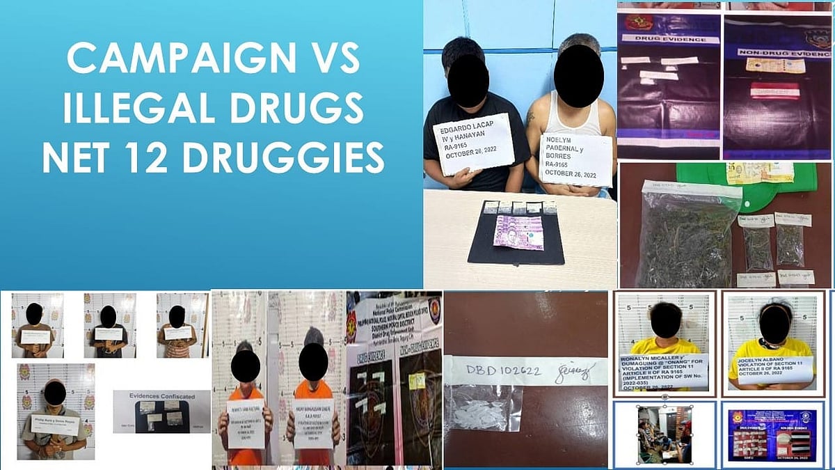 12 druggies nabbed in drive