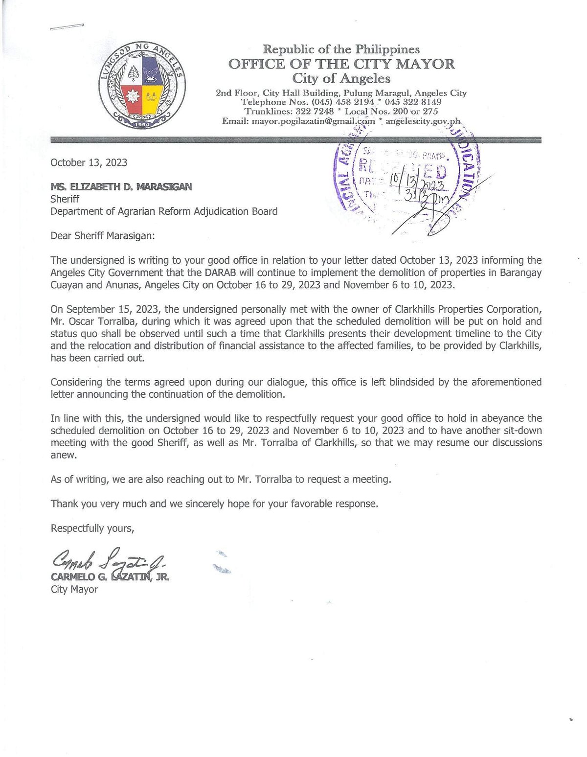 Angeles LGU urges demolition deferment