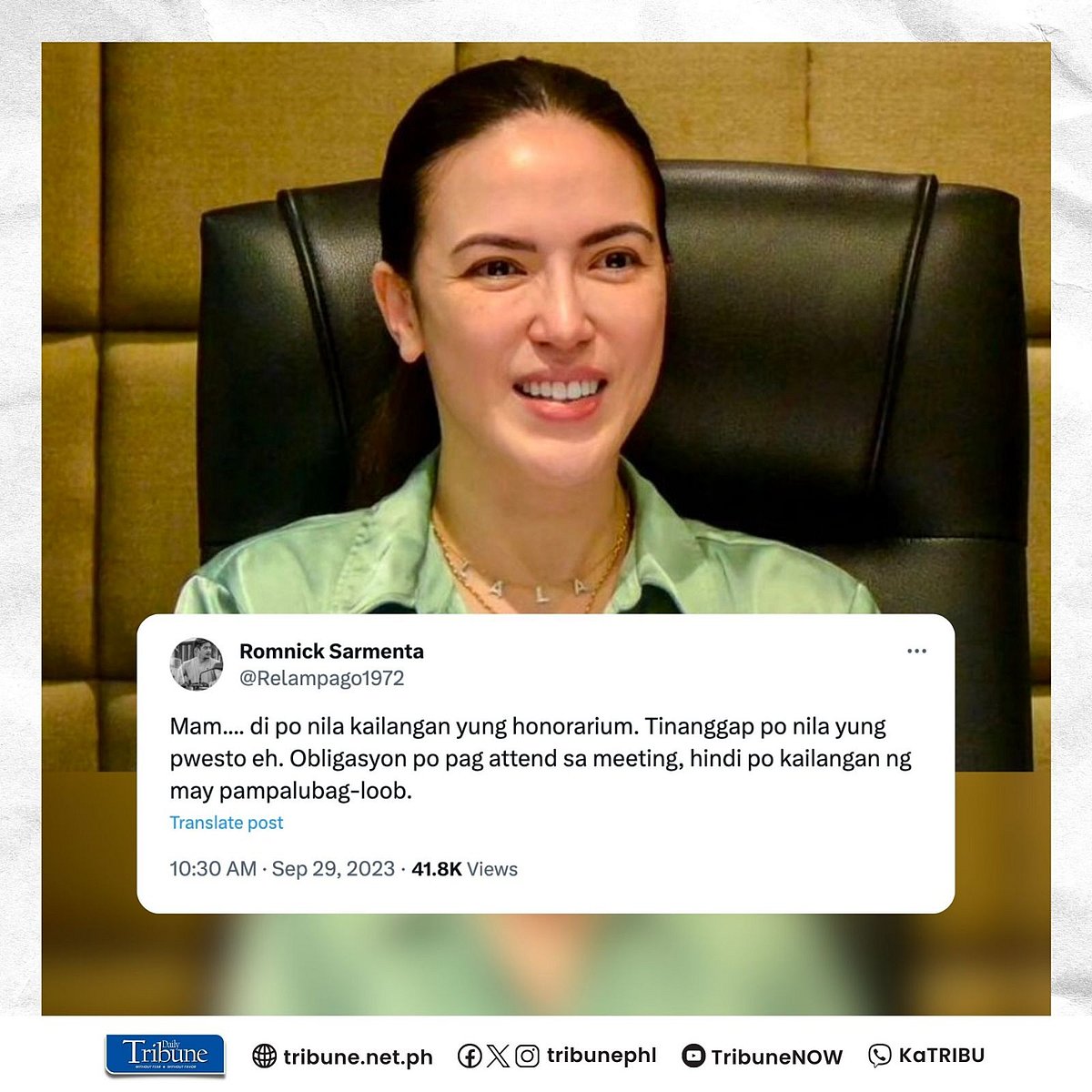 Romnick Sarmenta calls out Lala Sotto’s request for P5-M ‘honorarium’ for MTRCB board