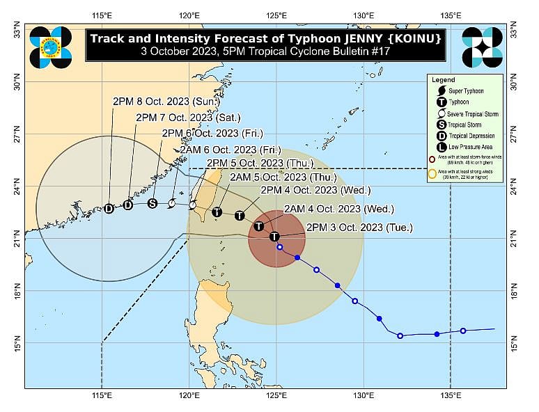 Typhoon Jenny maintains strength over Phl Sea