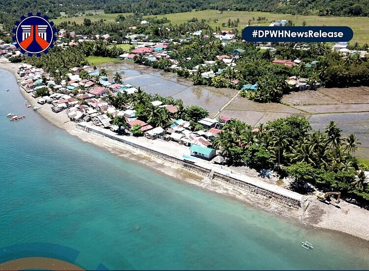 Leyte’s surge protection wall halfway complete