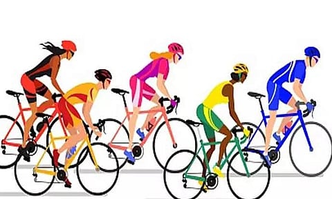 மாணவ-மாணவிகளுக்கு மாவட்ட அளவிலான சைக்கிள் போட்டி