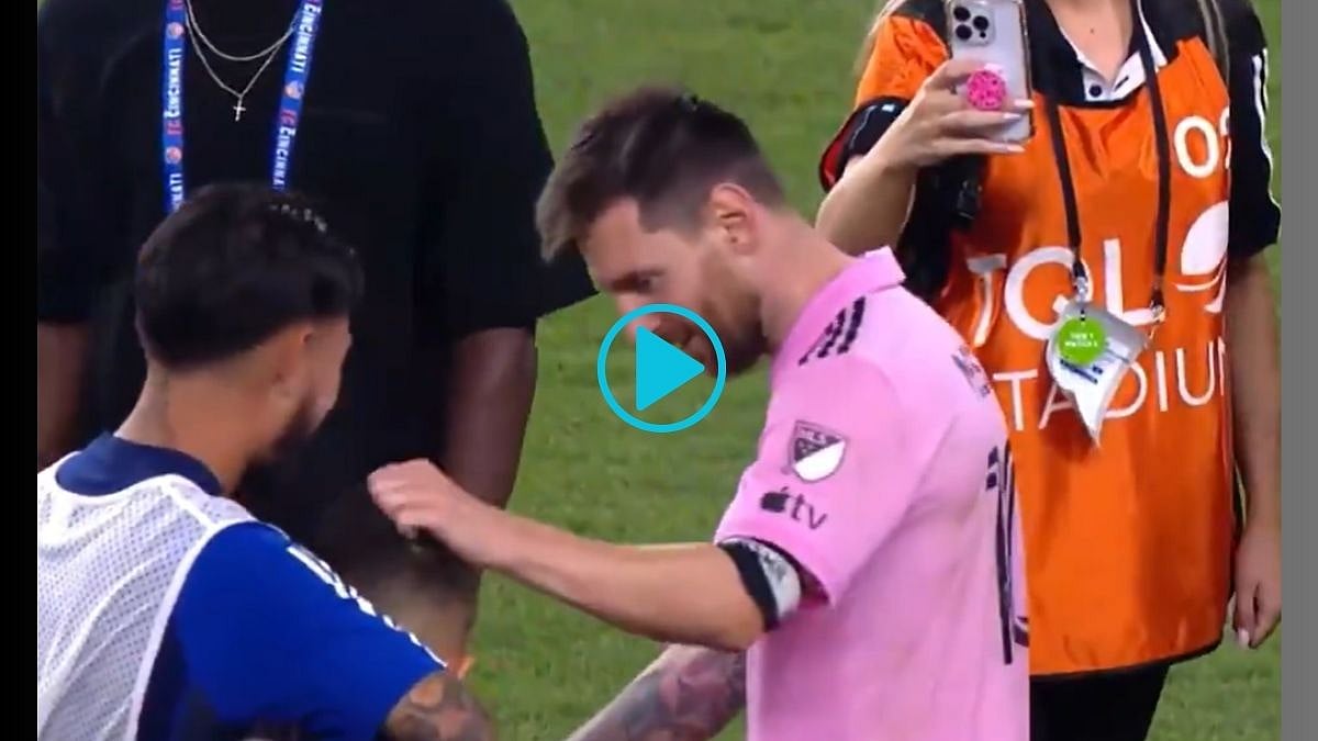 | Lionel Messi Messi Consoles FC Cincinnati Luciano Acosta Son after ...