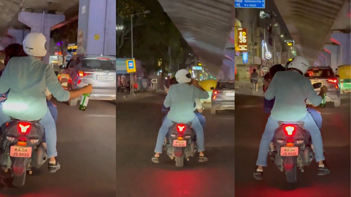 Bengaluru traffic: Drunk triple-riders booked after BTM Road stunt viral