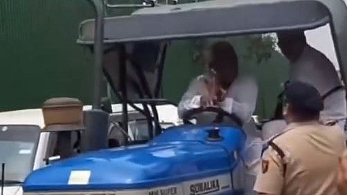 CPI(M) MP and farmer leader Amra Ram takes tractor to Parliament