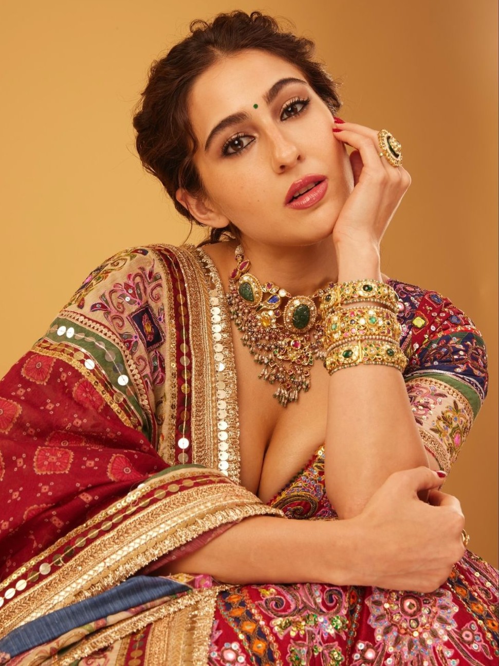 Sara Ali Khan wows in Mayyur Girotra lehenga at Anant Ambani-Radhika Merchant's Haldi ceremony