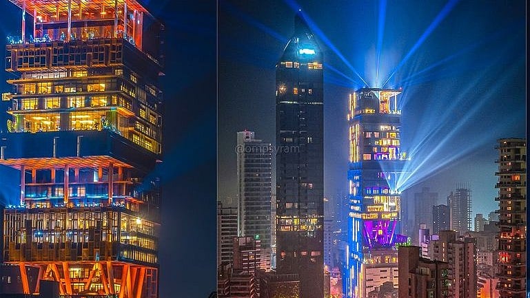 Antilia decked up ahead of Anant Ambani's wedding