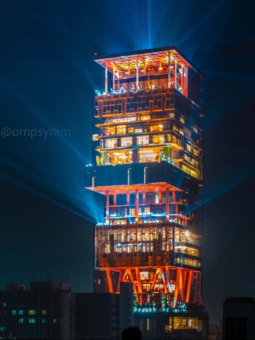 Antilia decked up ahead of Anant Ambani's wedding