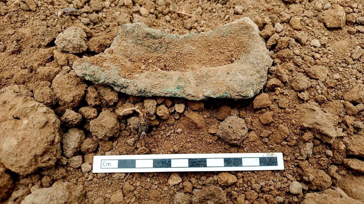 Potsherds adorned with fish motifs, copper objects excavated from Tamil ...